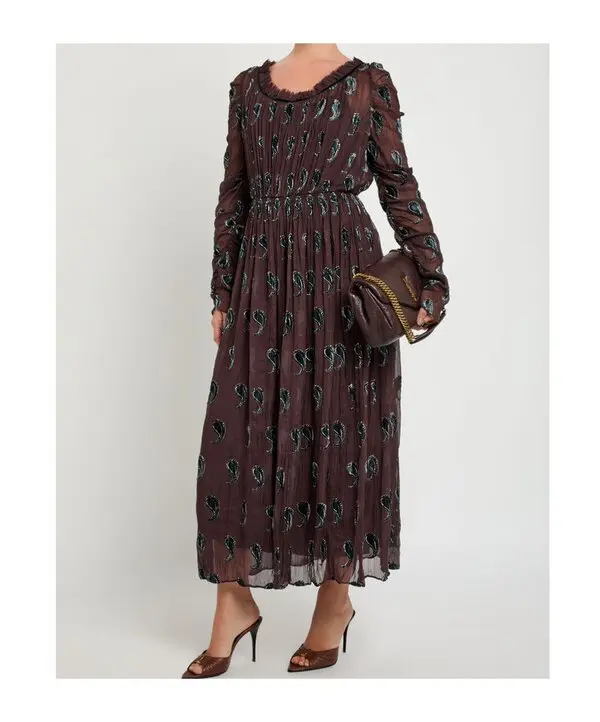 Tory Burch Paisley-devoré Silk-blend Midi Dress - Black
