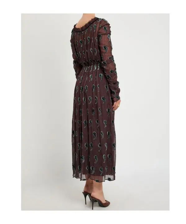 Tory Burch Paisley-devoré Silk-blend Midi Dress - Black