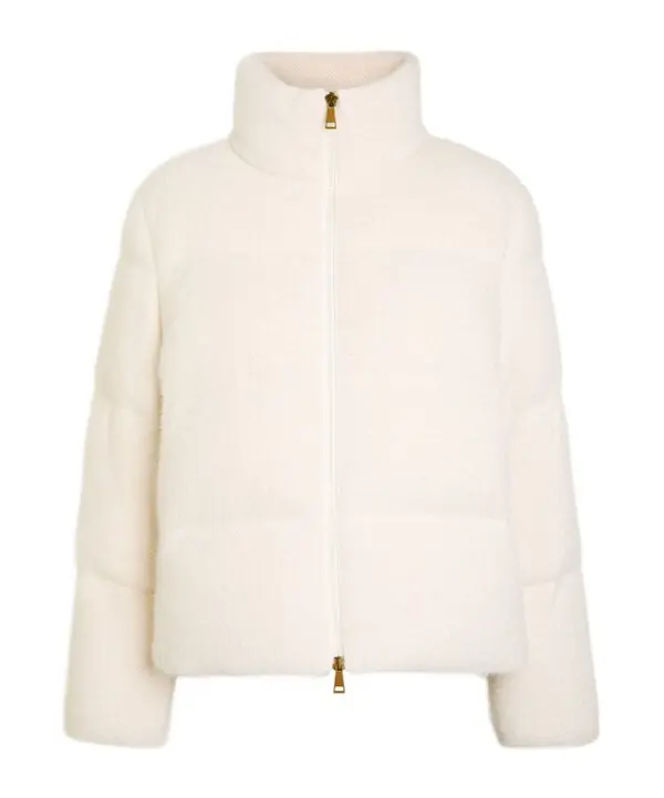 Moncler Mornas Padded Bouclé Jacket - White
