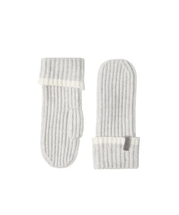 Brunello Cucinelli Cashmere Mittens - White