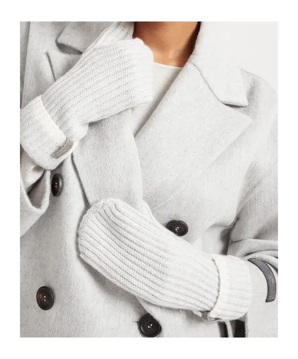 Brunello Cucinelli Cashmere Mittens - White
