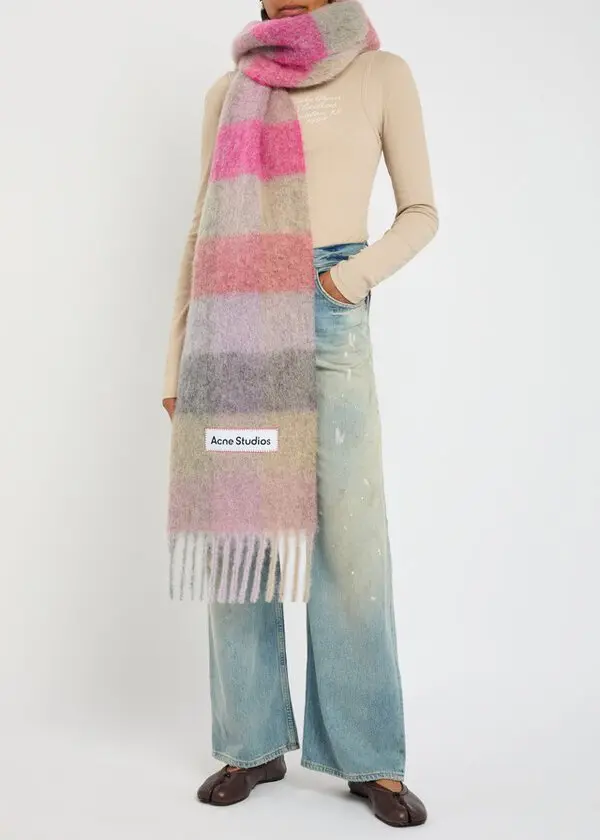 Acne Studios Striped Scarf With Tassel Trim