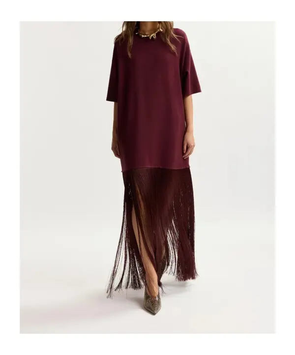 Essentiel Antwerp Fringed Hem Mini Dress
