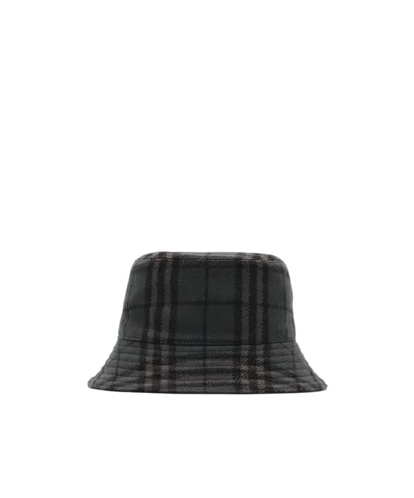 Burberry Reversible Check Wool Bucket Hat - Iron-gray