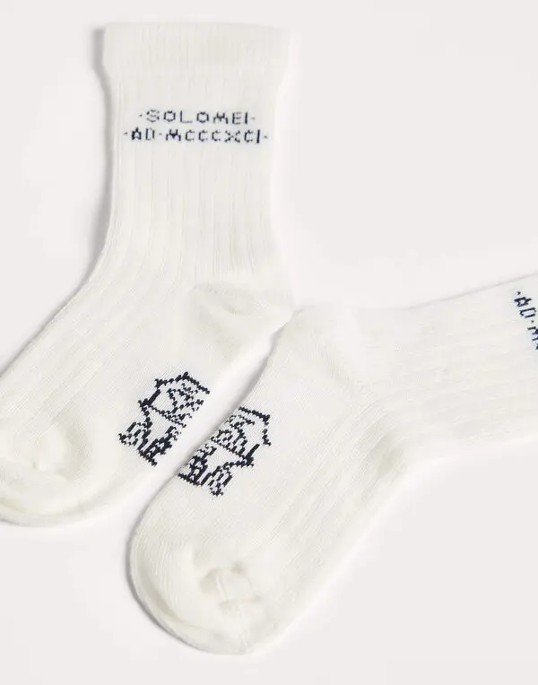 Brunello Cucinelli Intarsia Cotton Knit Socks