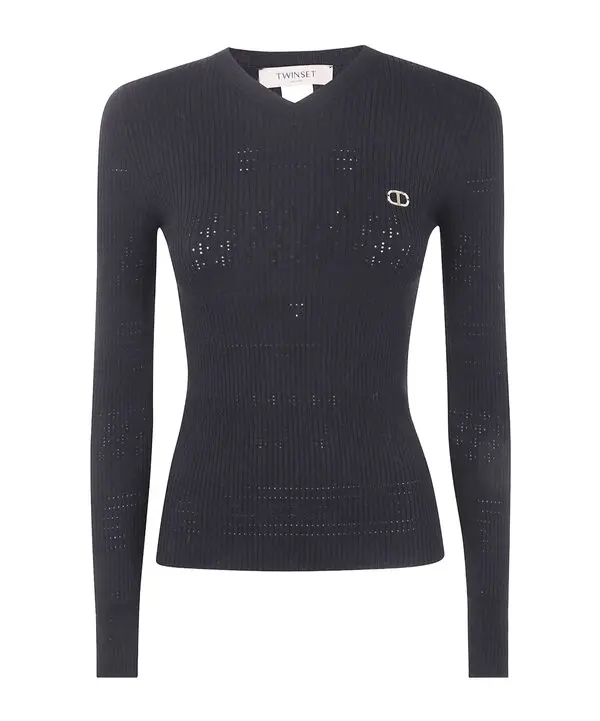 TWINSET Perforated Knit Sweater