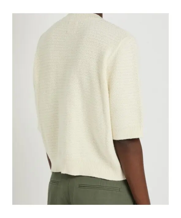 ANINE BING Short-sleeved Cardigan - Ivory