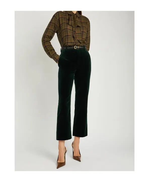 Saint Laurent Checked Tie-neck Cotton Shirt