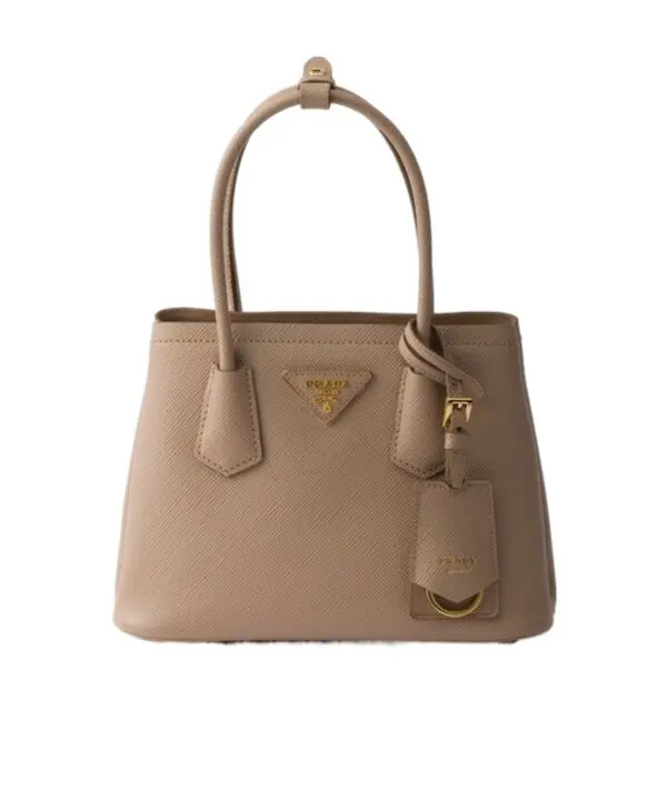 Prada Double Saffiano Leather Mini Bag - Cameo