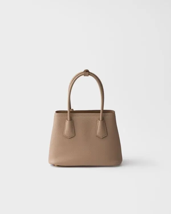 Prada Double Saffiano Leather Mini Bag - Cameo