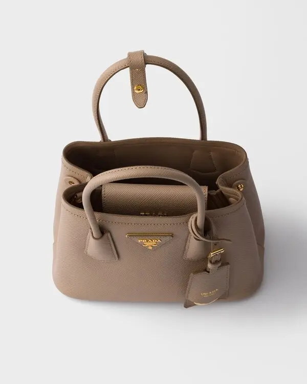 Prada Double Saffiano Leather Mini Bag - Cameo