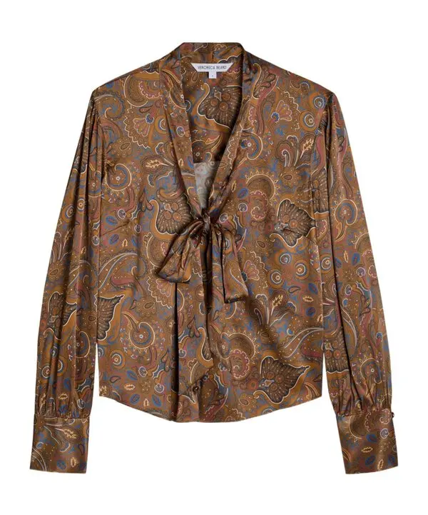 Veronica Beard Francine Printed Silk-blend Blouse