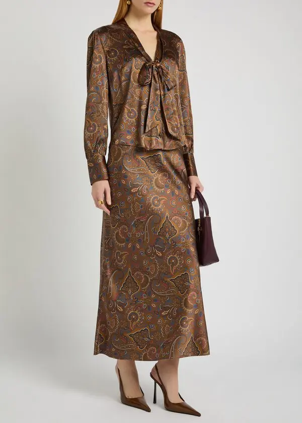 Veronica Beard Francine Printed Silk-blend Blouse