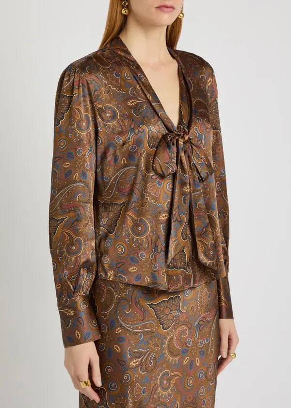 Veronica Beard Francine Printed Silk-blend Blouse