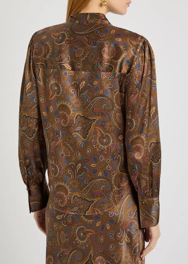 Veronica Beard Francine Printed Silk-blend Blouse