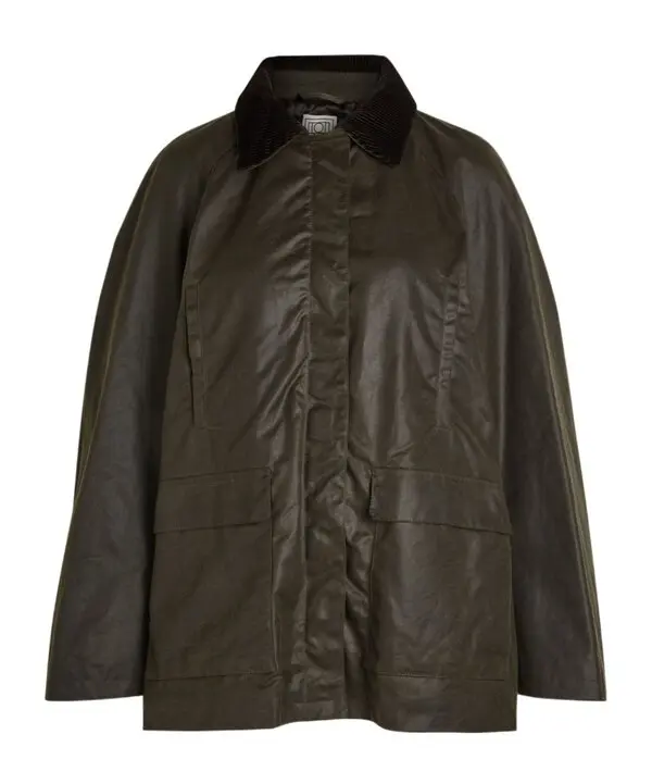 TOTEME Corduroy-trimmed Waxed Cotton Jacket