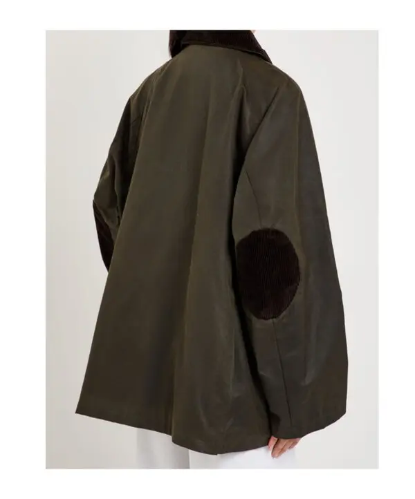 TOTEME Corduroy-trimmed Waxed Cotton Jacket