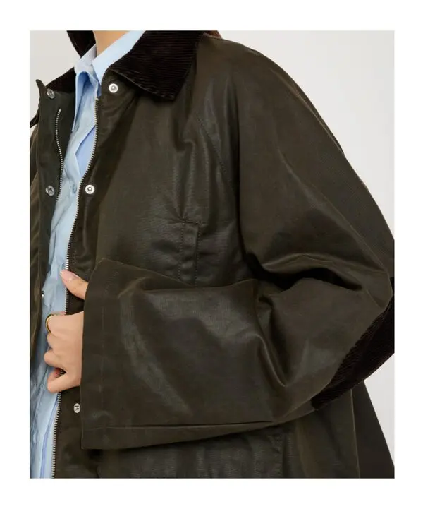 TOTEME Corduroy-trimmed Waxed Cotton Jacket