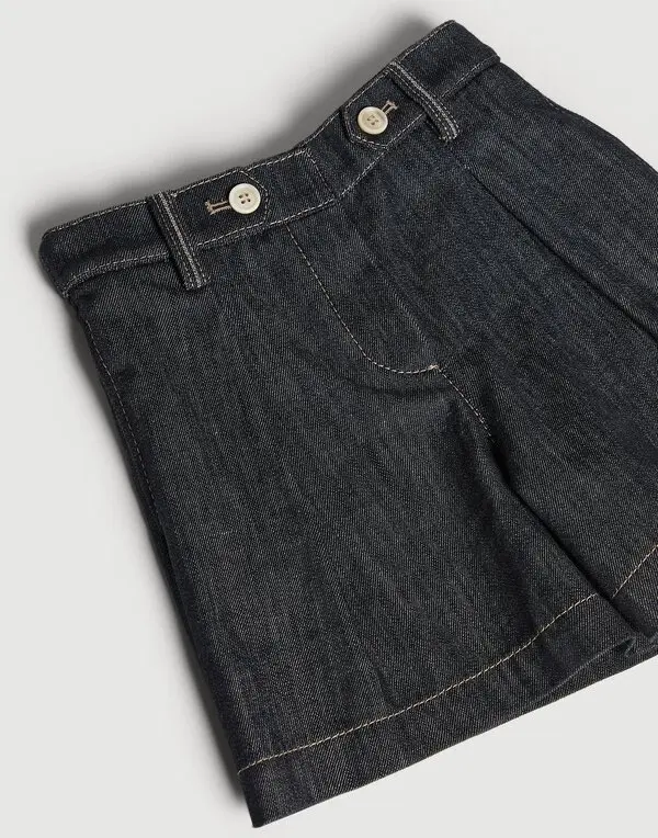 Brunello Cucinelli Button Denim Sailor Shorts