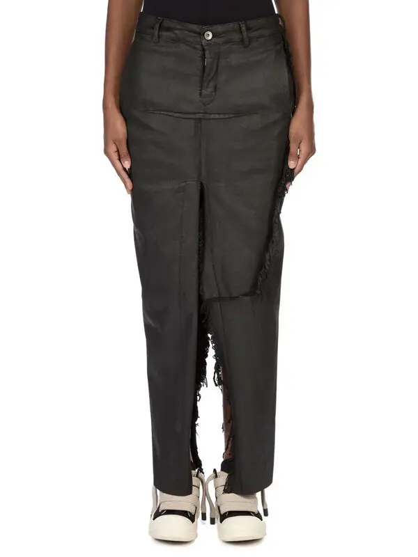 Rick Owens Belt Loop Midi Skirt With Slit