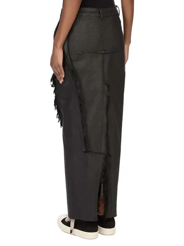 Rick Owens Belt Loop Midi Skirt With Slit