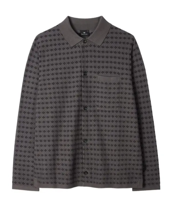 Paul Smith Patterned Knitted Shirt - Grey