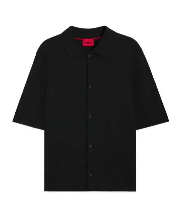 Hugo Boss Regular-fit Shirt With Ribbed Structure