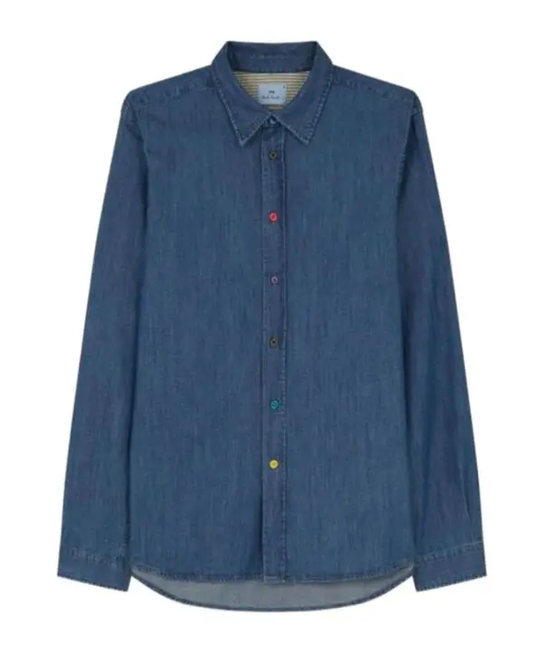 Paul Smith Button-down Long-sleeved Denim Shirt - Blue