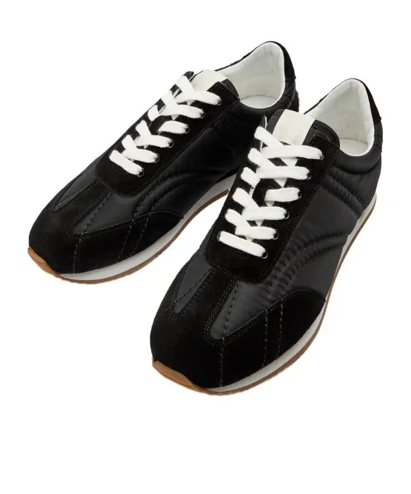 TOTEME Panelled Nylon And Suede Sneakers - Black