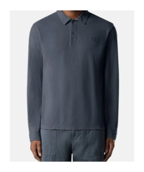 Stone Island Logo-patch Long-sleeve Polo Shirt