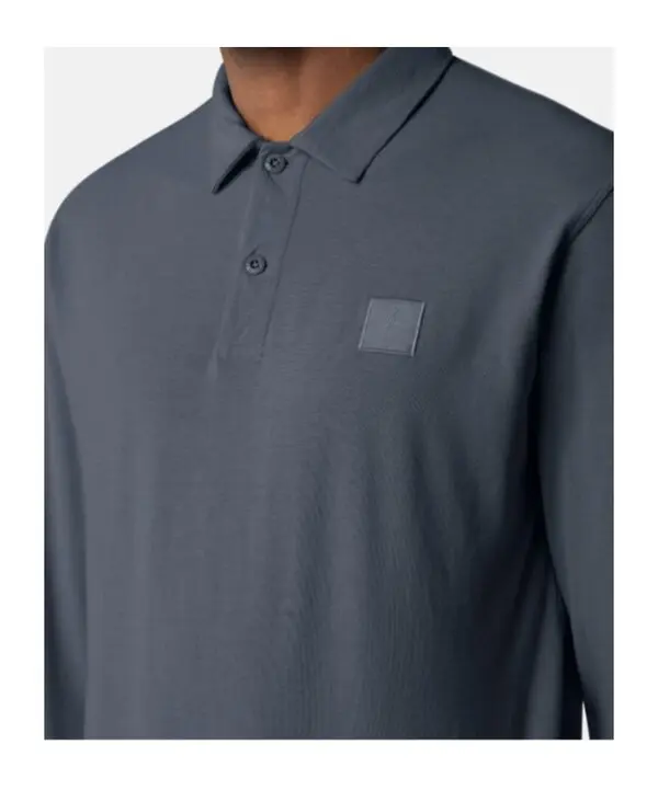 Stone Island Logo-patch Long-sleeve Polo Shirt