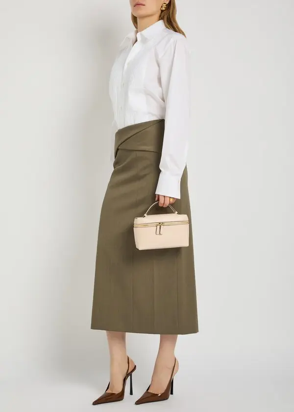 Victoria Beckham Wrap-detail Wool-blend Midi Skirt