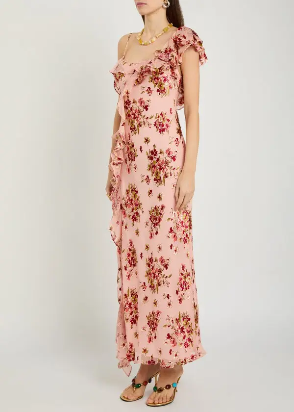 Rixo Floral-print Woven Maxi Dress - Pink