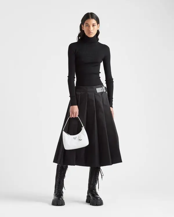 Prada Superfine Wool Ribbed Turtleneck Sweater - Black
