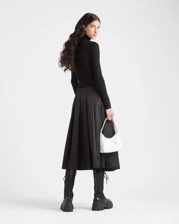 Prada Superfine Wool Ribbed Turtleneck Sweater - Black
