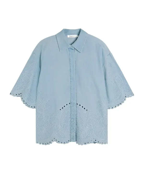 Zimmermann Daylight Embroidered Denim Shirt