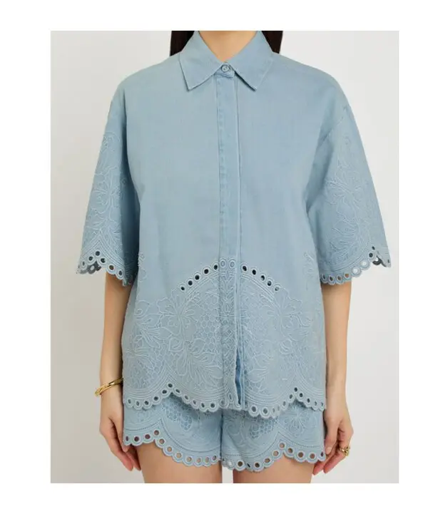 Zimmermann Daylight Embroidered Denim Shirt