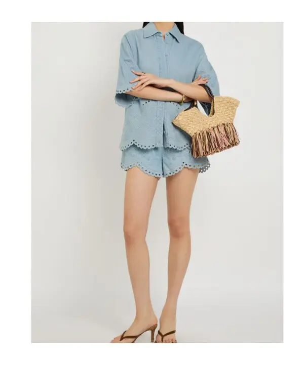 Zimmermann Daylight Embroidered Denim Shirt