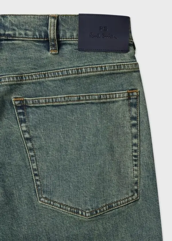 Paul Smith Relaxed-fit Yellow Tint Crosshatch Stretch Jeans