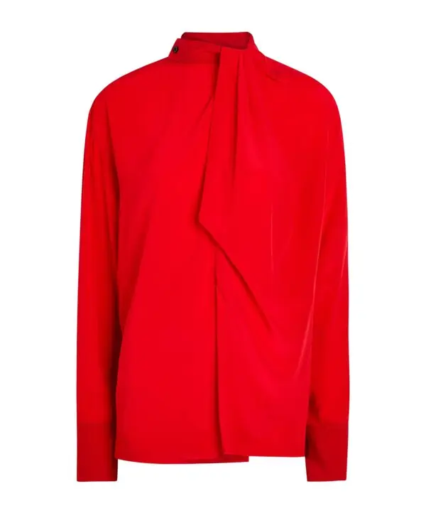 Victoria Beckham Draped Asymmetric Silk Blouse