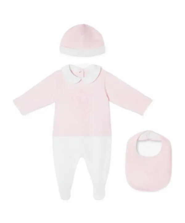 Fendi Babygrow Set With Bib And Hat