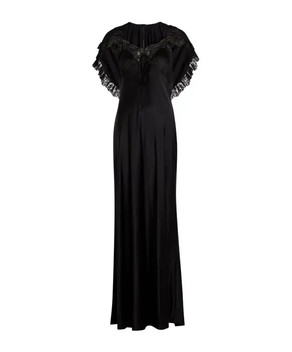 Chloé Cape-effect Silk Gown - Black
