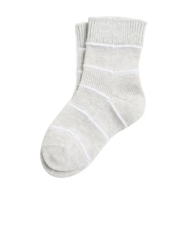 Brunello Cucinelli Striped Cotton Crew Socks