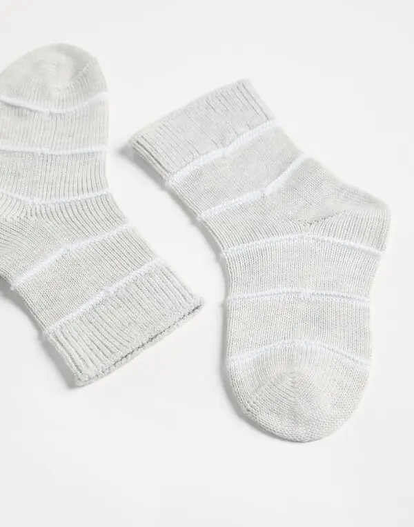 Brunello Cucinelli Striped Cotton Crew Socks