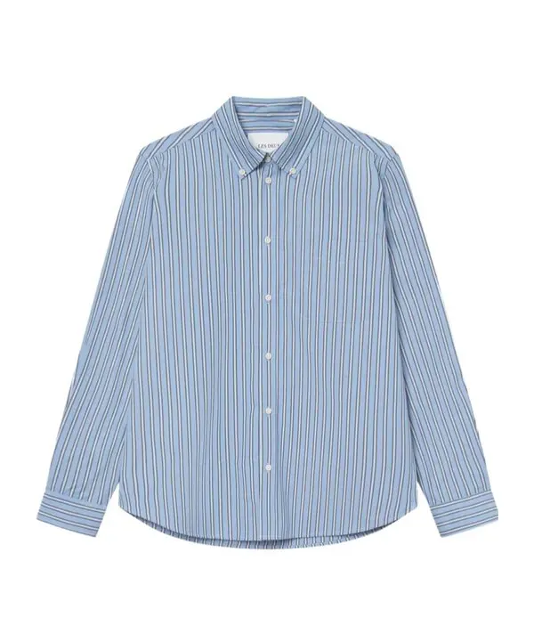 LES DEUX Kent Stripe Poplin Shirt