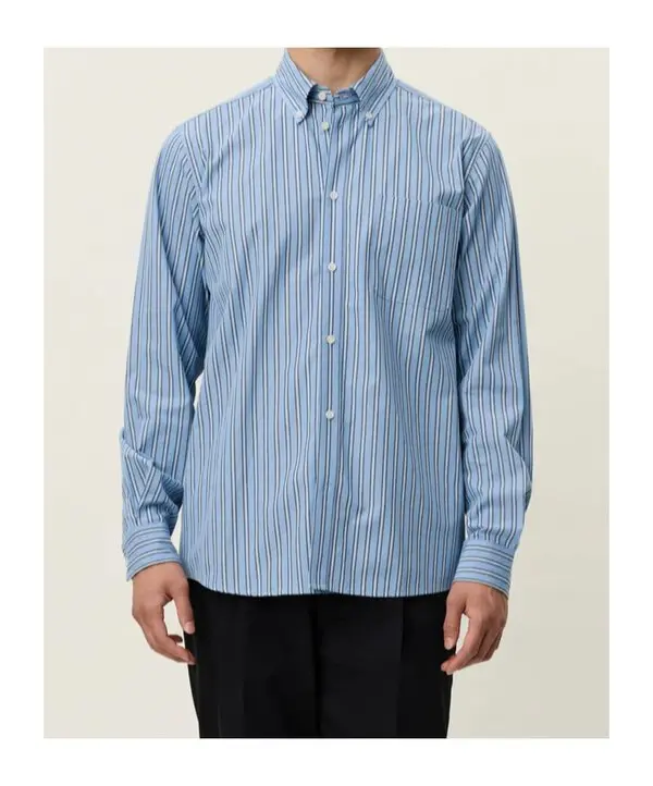LES DEUX Kent Stripe Poplin Shirt