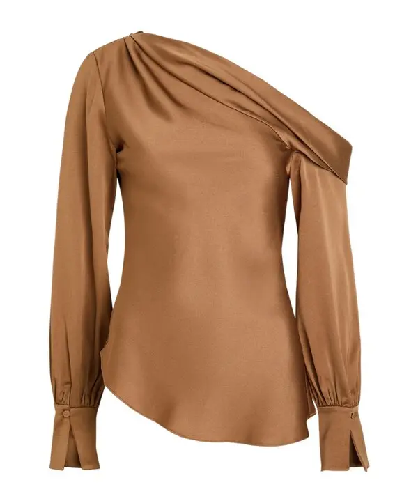 Simkhai Alice Draped Satin Top