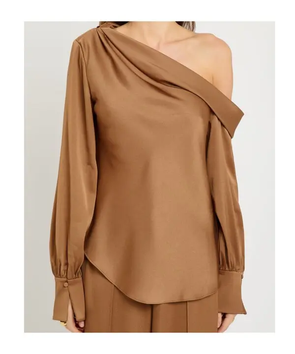Simkhai Alice Draped Satin Top