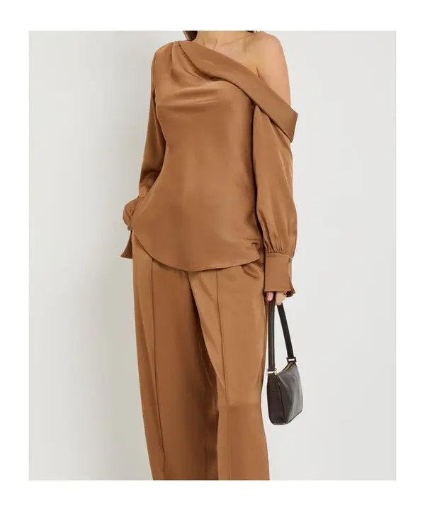 Simkhai Alice Draped Satin Top