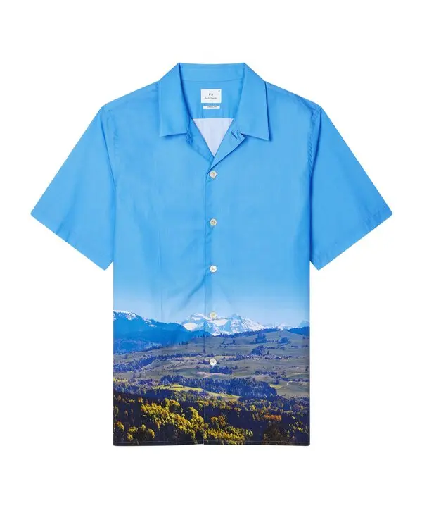 Paul Smith Landscape Print Shirt - Blue